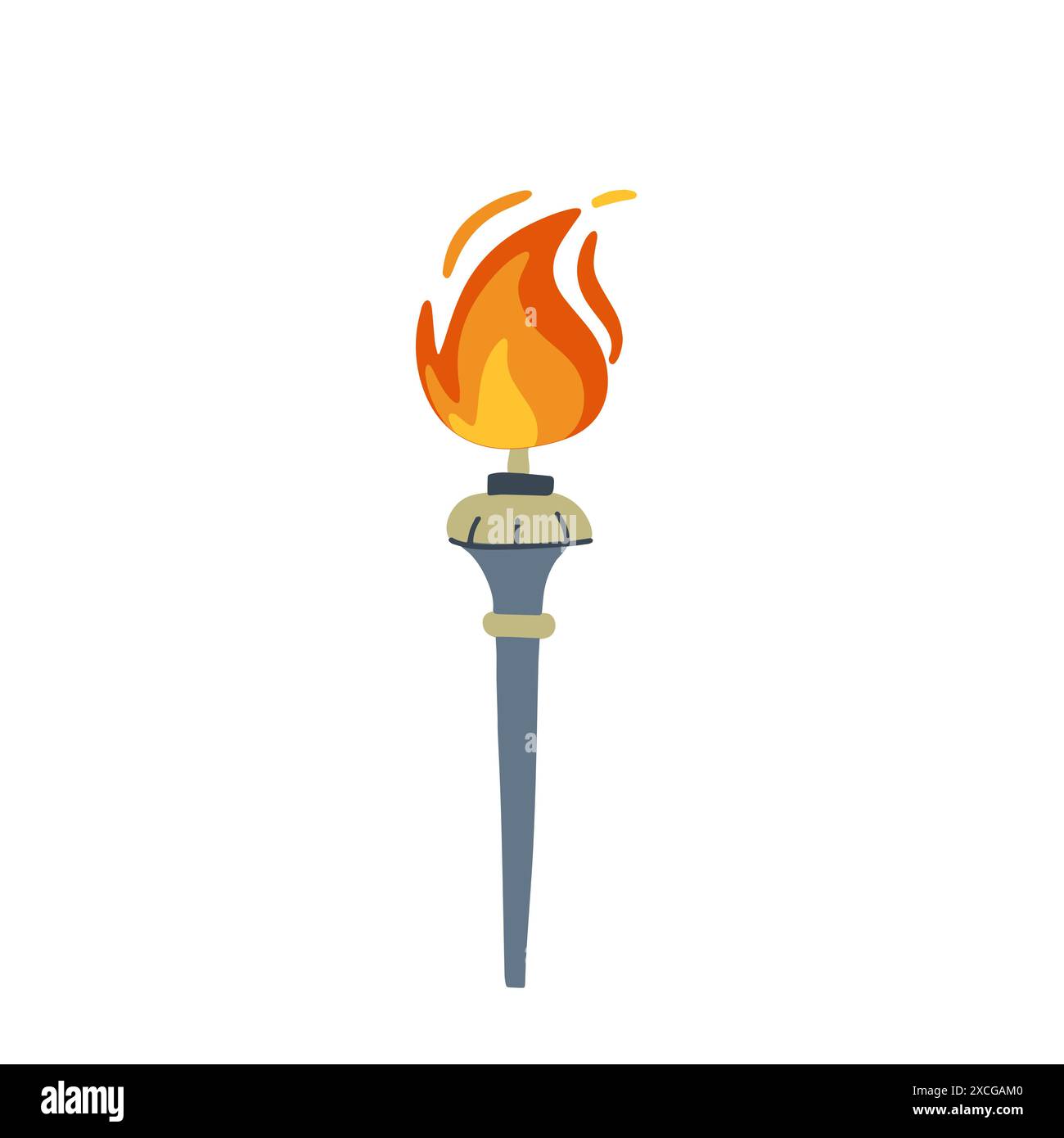 Illustration of an Olympic torch with burning flame in flat style ...