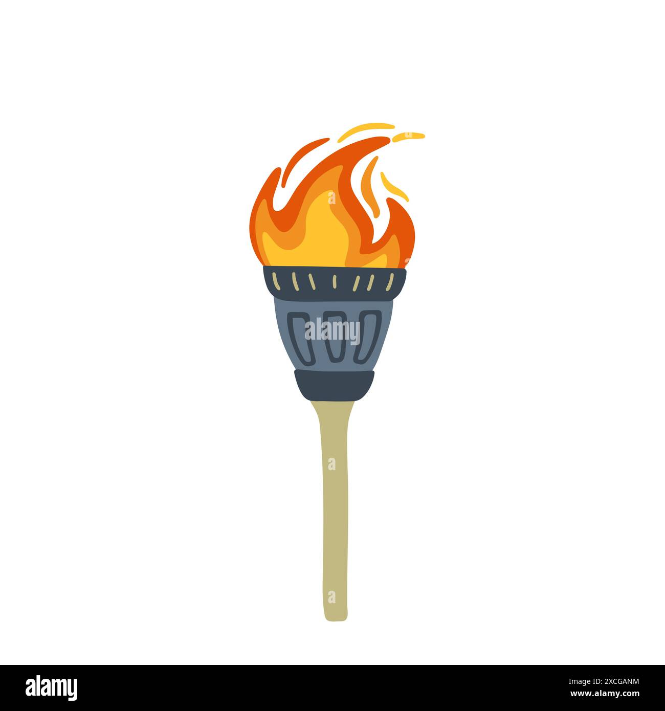 Illustration of an Olympic torch with burning flame in flat style ...