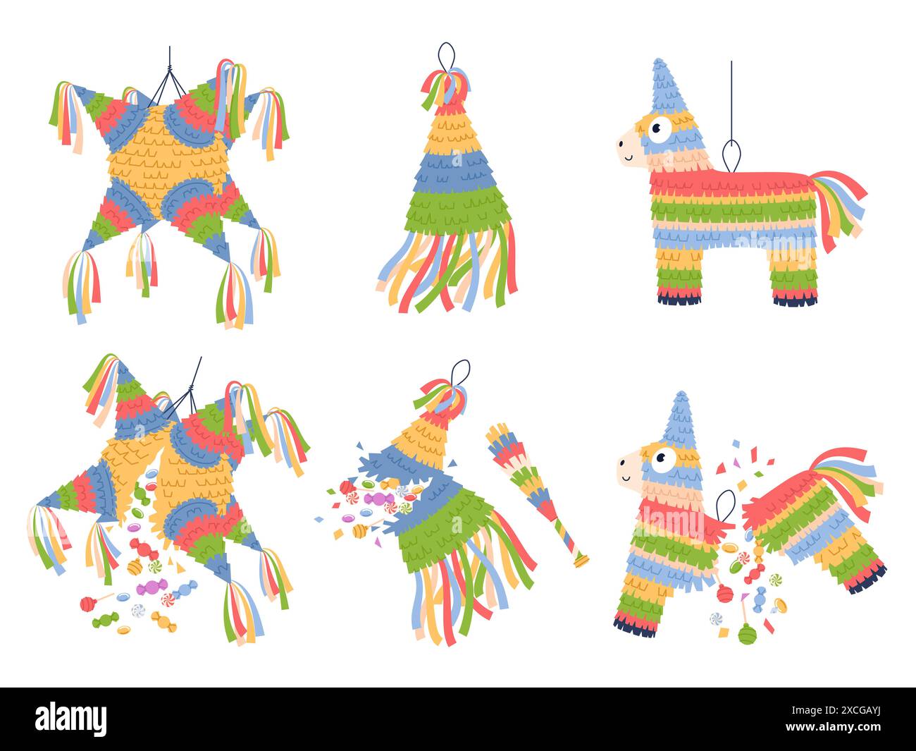 Broken pinata Stock Vector Images - Alamy