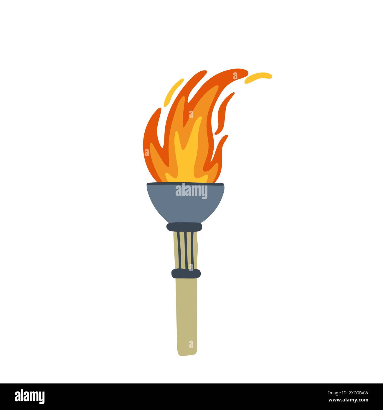 Illustration of an Olympic torch with burning flame in flat style. Perfect for projects on ...