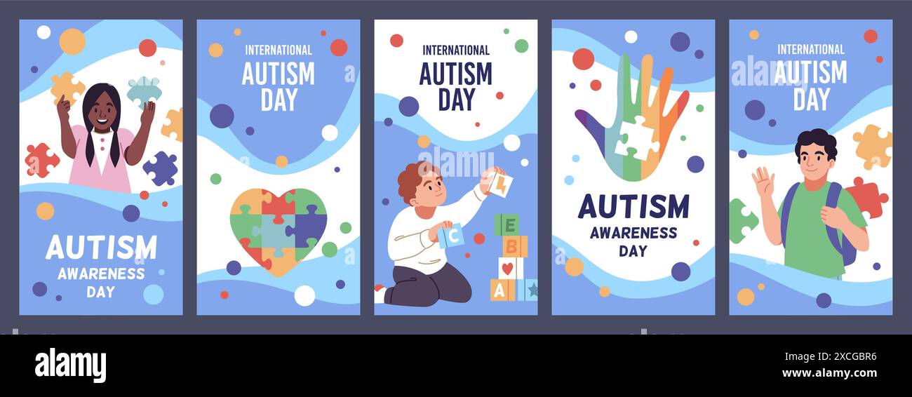 Autism spectrum disorder. Congenital mental disorder, children with ...