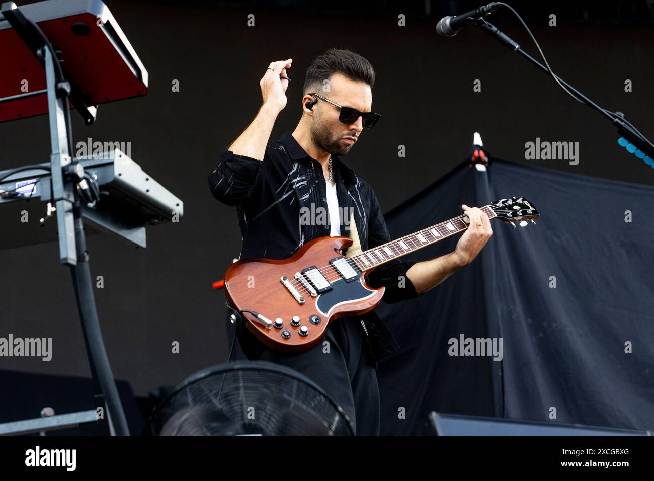 Milano, Italy. 16th June, 2024. Dominic Craik of Nothing But Thieves is ...