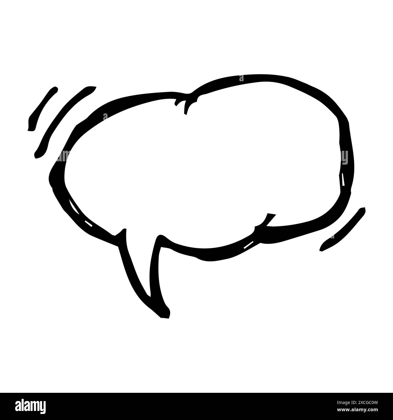 Sketch Speech Bubble. Hand drawn blank Speech Bubble. Dialog empty ...