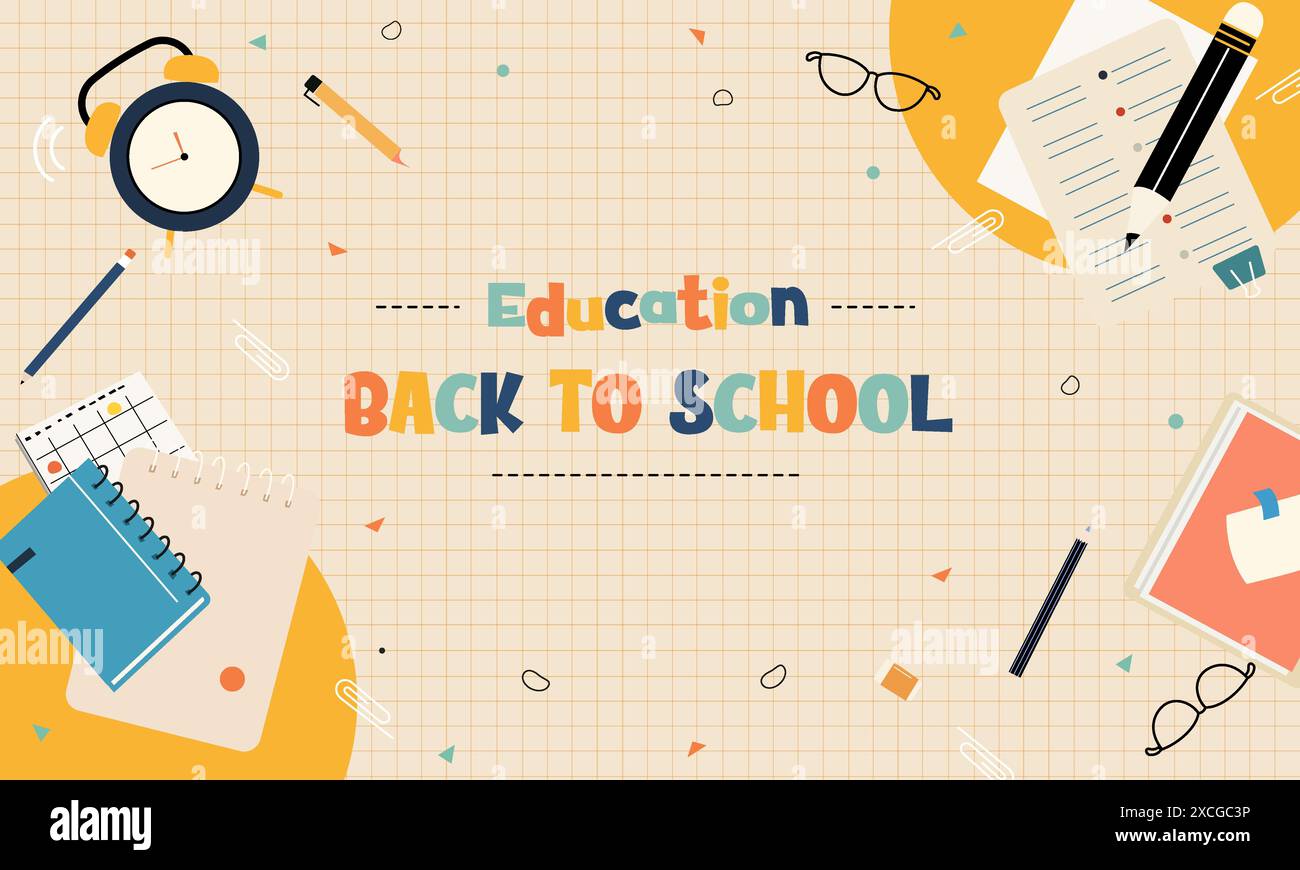 Colorful Back to School Concept with Educational Supplies and ...