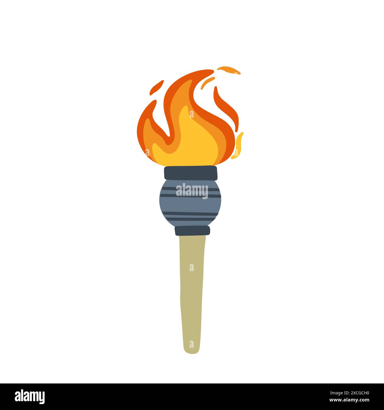 Illustration of an Olympic torch with burning flame in flat style ...