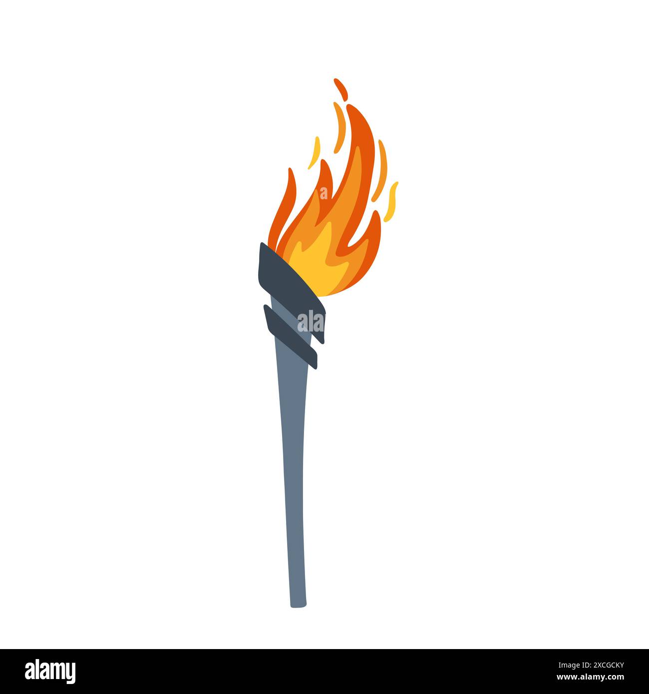 Illustration of an Olympic torch with burning flame in flat style ...