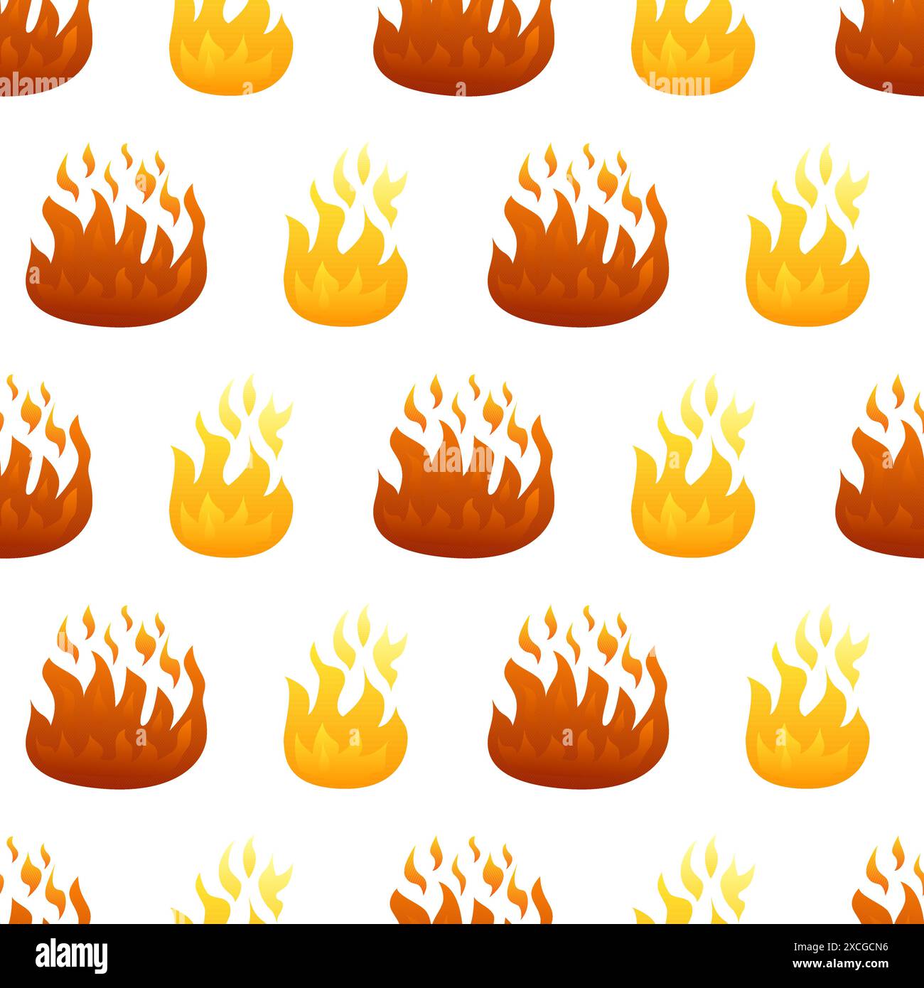 Seamless pattern with fire flame on white background. Vector ...