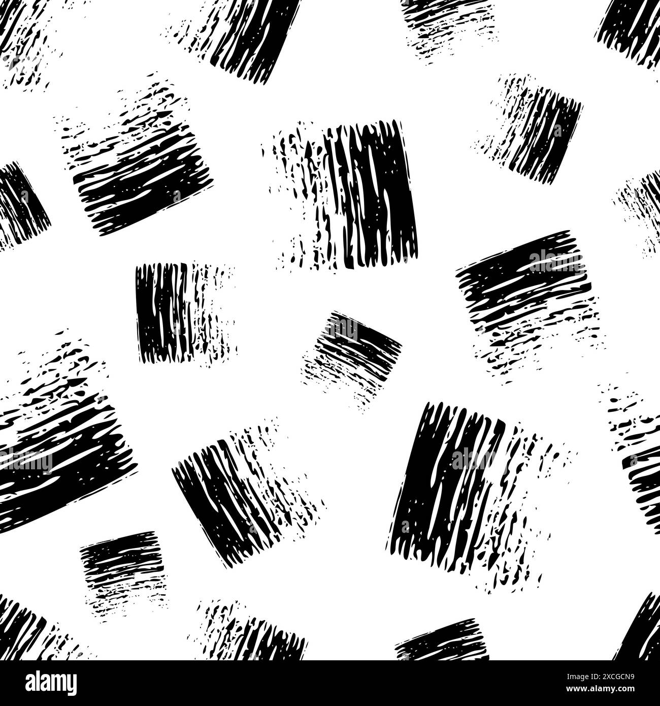 Seamless Pattern with hand drawn black scribble Smear. Abstract grunge texture. Vector ...