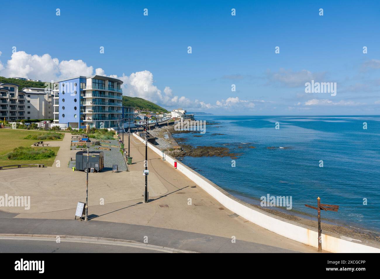The seafront at Westward Ho! on the Atlantic Coast, Devon, England ...
