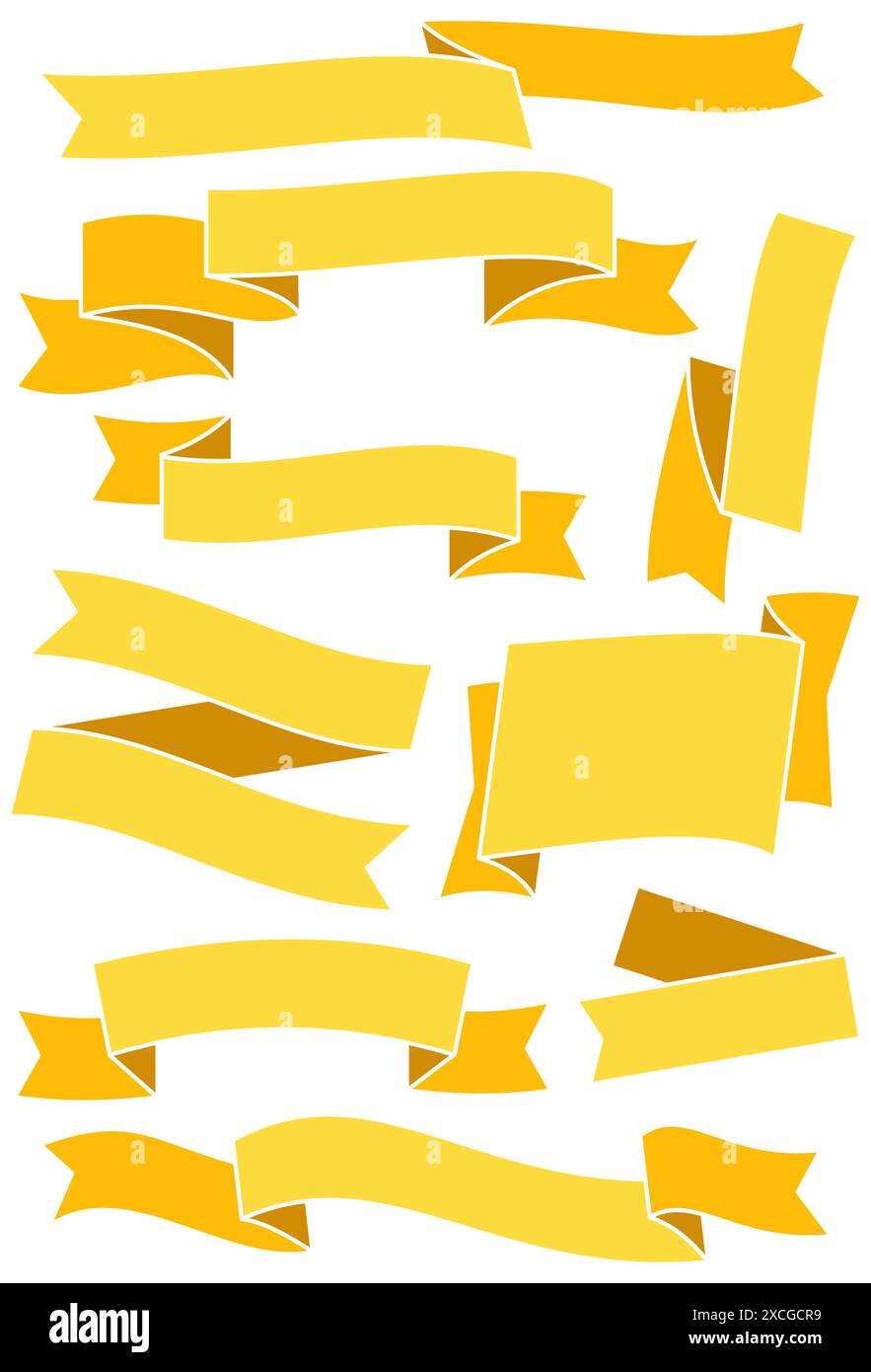 Set of yellow ribbons and banners for web design. Great design element ...