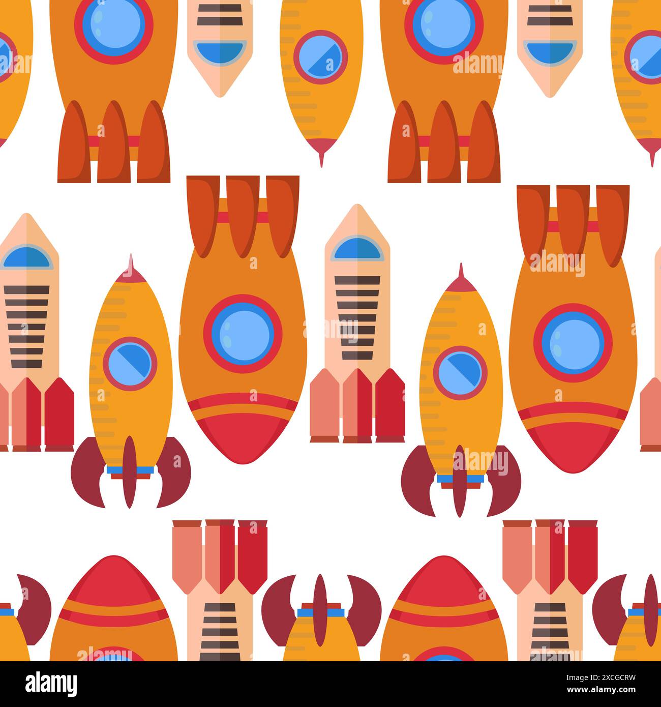 Seamless pattern with space rocket. Vector illustration Stock Vector Image & Art - Alamy