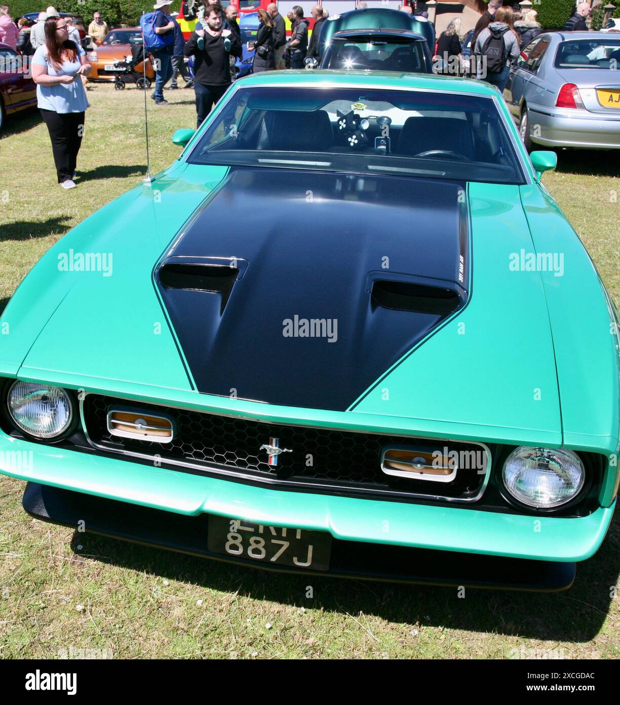 A colourful Ford Mustang at Lytham Green, Lytham St Annes, Lancashire ...