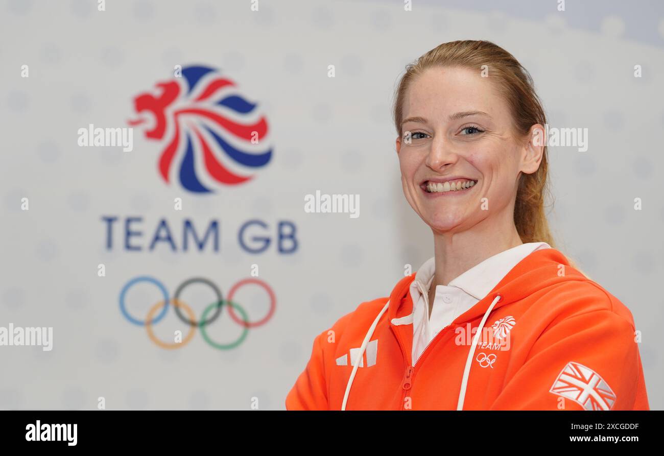 Bryony Page during a Team GB kitting out session for the Paris Olympics ...