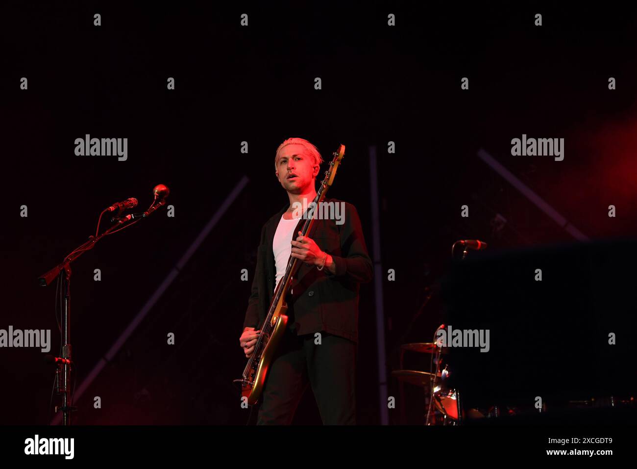 DERBY, ENGLAND - JUNE 14: Michael Shuman of ‘Queens of the Stone Age ...