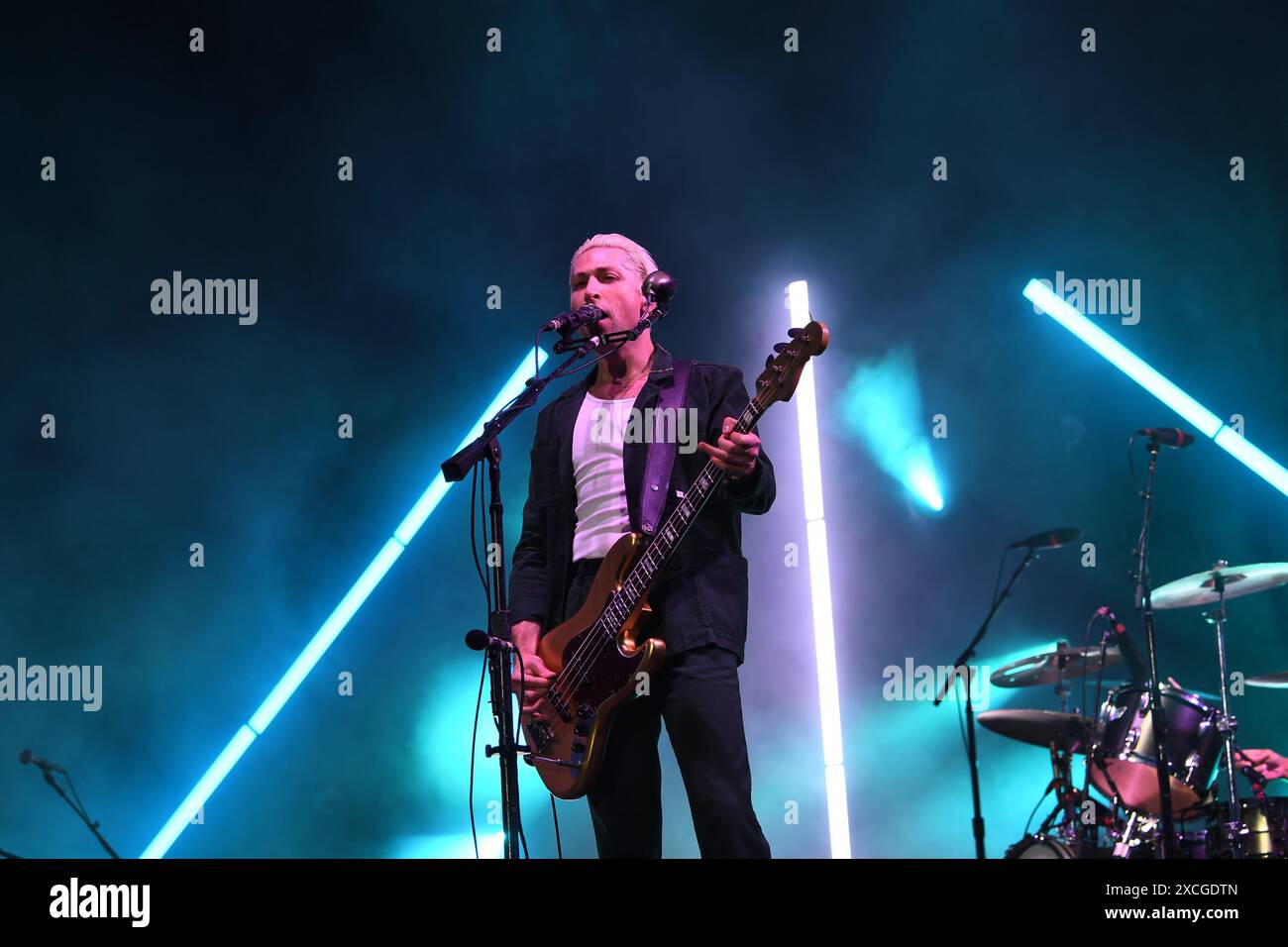 DERBY, ENGLAND - JUNE 14: Michael Shuman of ‘Queens of the Stone Age ...