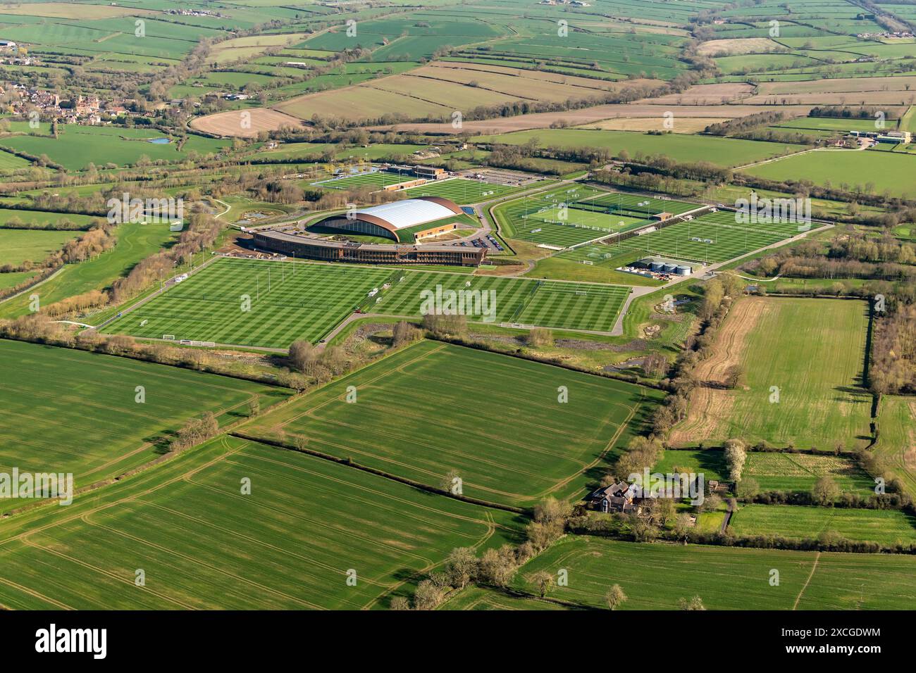 Aerial photo of Leicester FC Training ground at Charnwood showing ...
