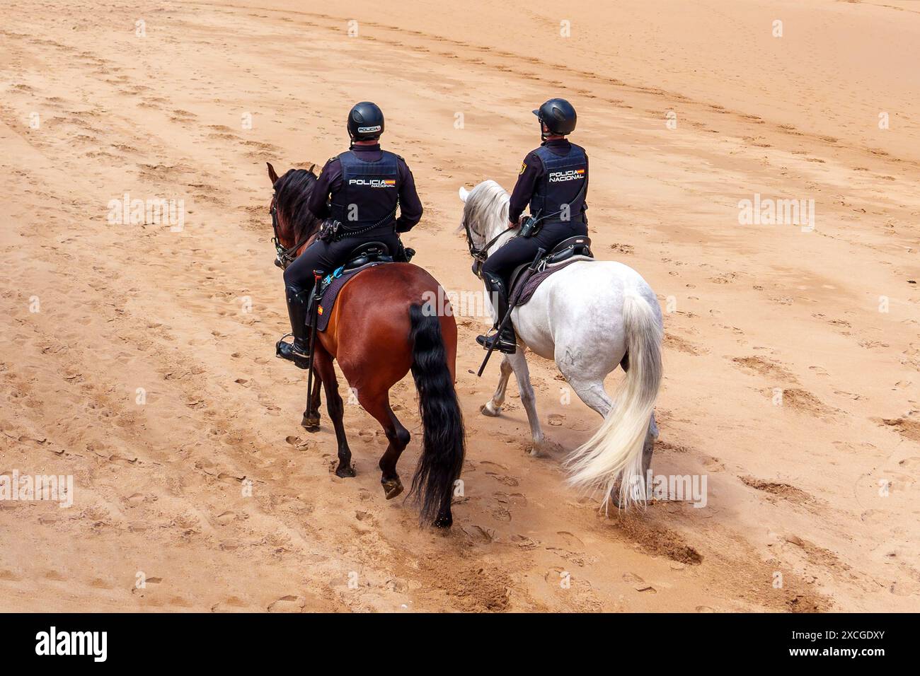 Gijon, Spain - May, 24, 2024: Two Spanish National Police riders on ...