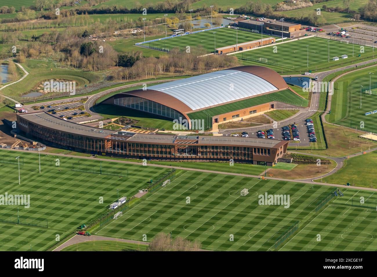 Aerial photo of Leicester FC Training ground at Charnwood showing ...