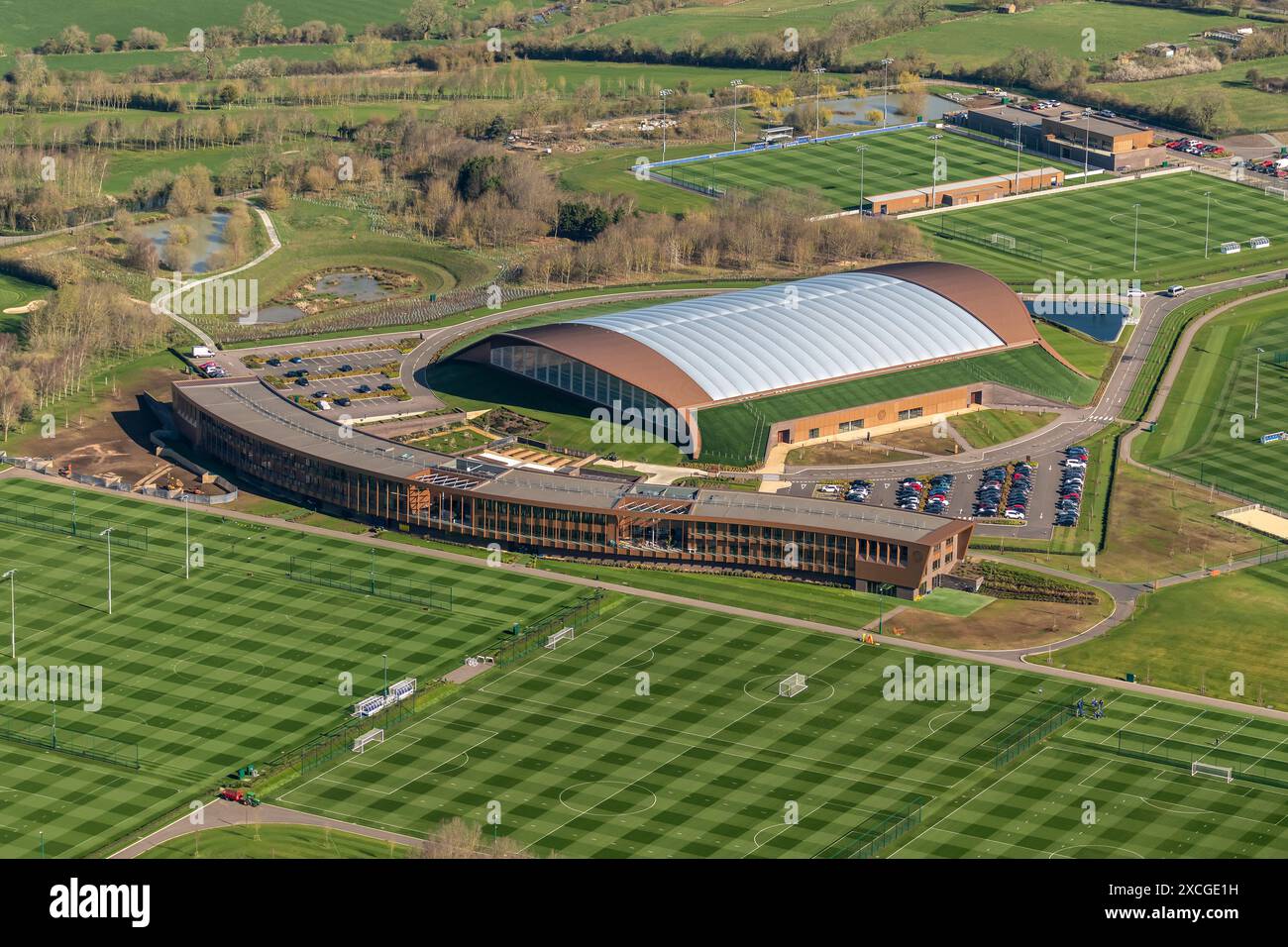 Aerial photo of Leicester FC Training ground at Charnwood showing ...