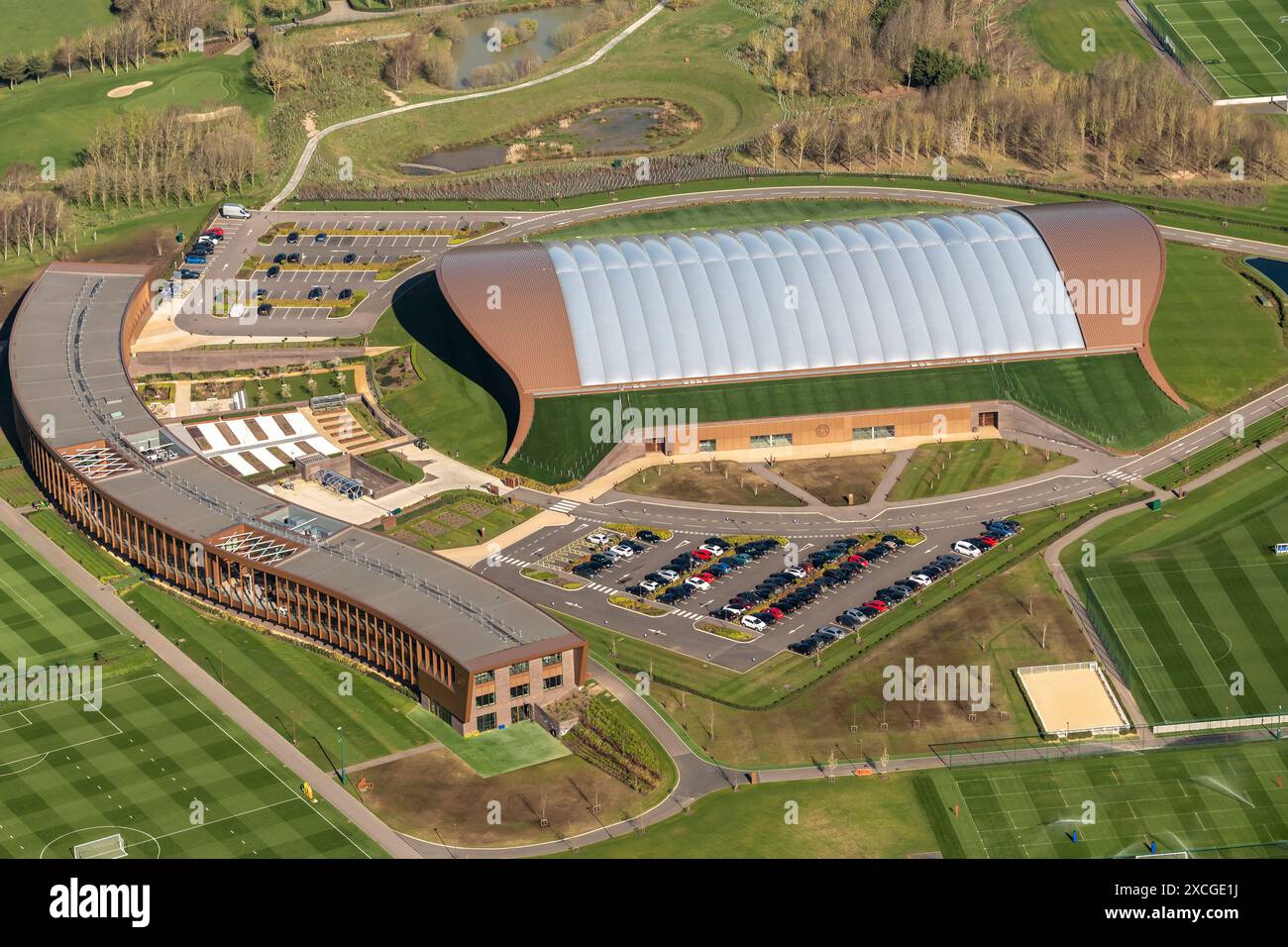 Aerial photo of Leicester FC Training ground at Charnwood showing ...