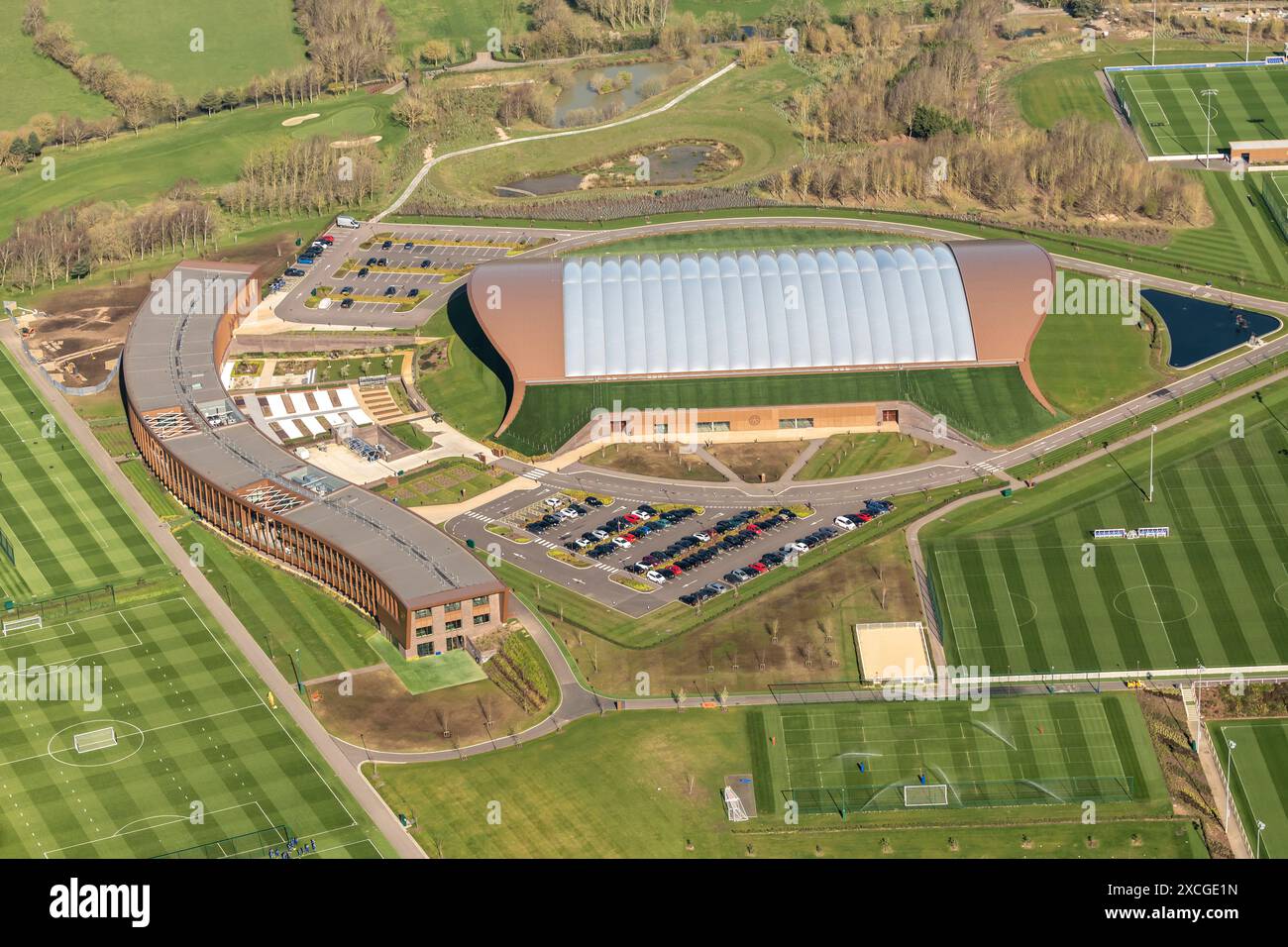 Aerial photo of Leicester FC Training ground at Charnwood showing ...