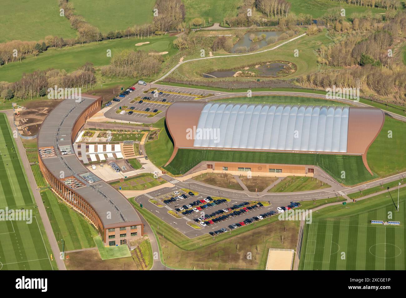 Aerial photo of Leicester FC Training ground at Charnwood showing ...