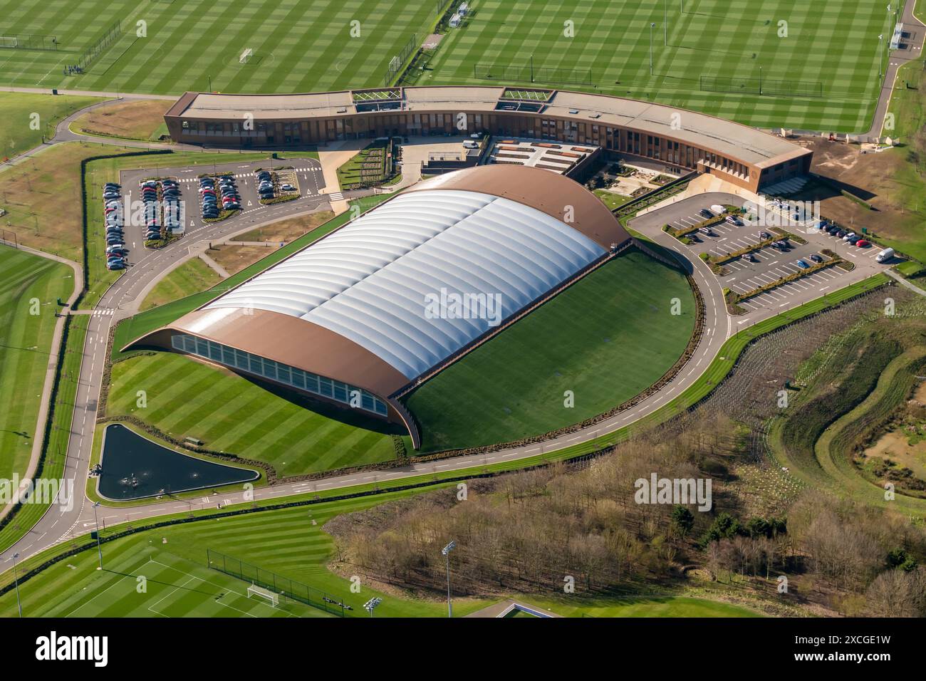 Aerial photo of Leicester FC Training ground at Charnwood showing ...