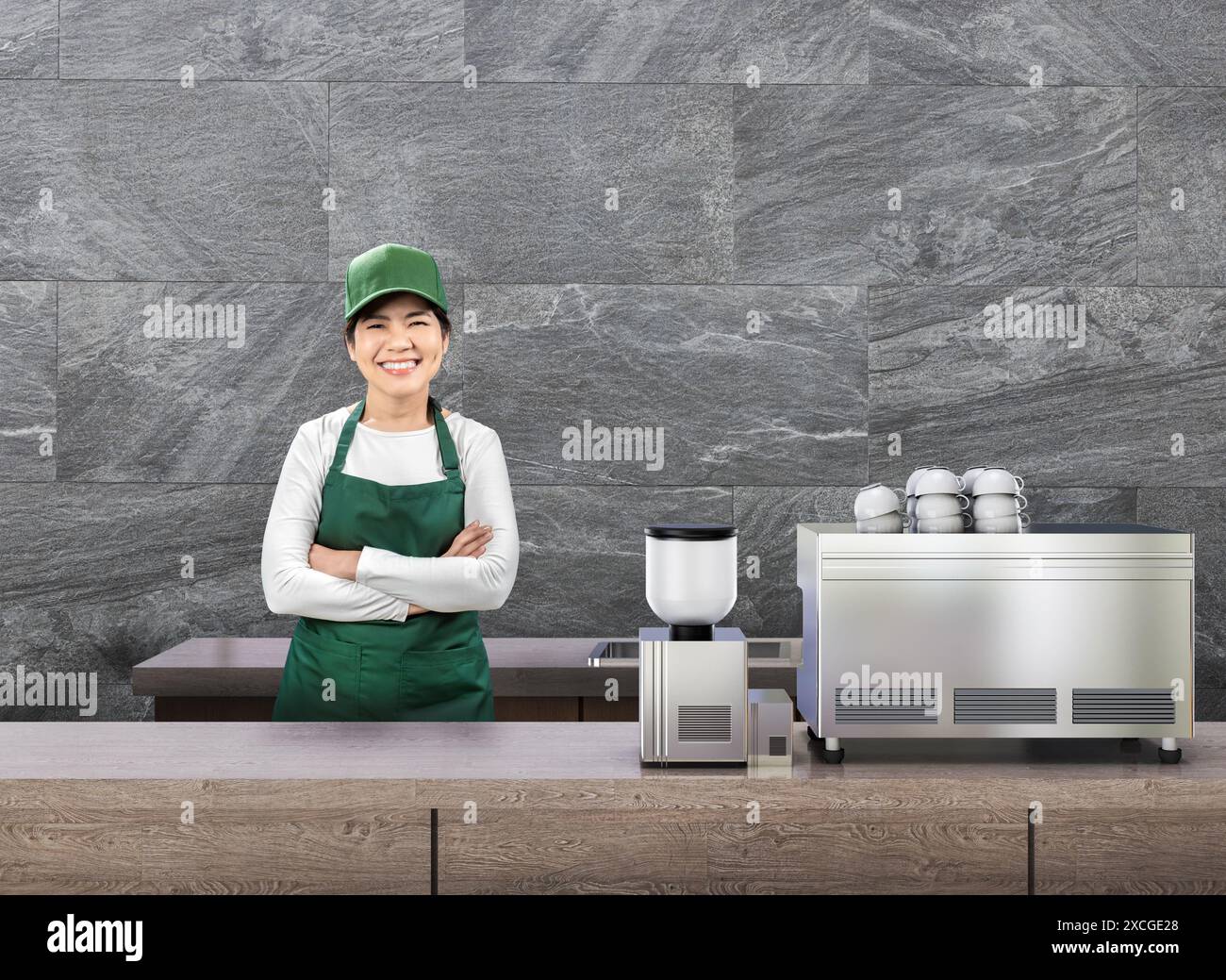 Business owner woman in green hi-res stock photography and images - Alamy