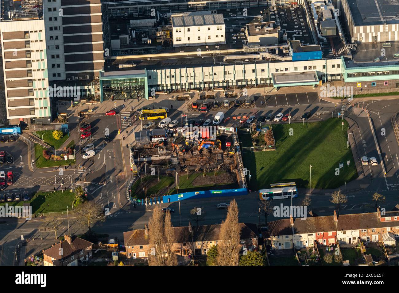 Aerial photo of Liverpool Aintree University Hospital from 1500 feet ...