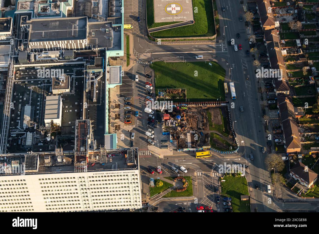 Aerial photo of Liverpool Aintree University Hospital from 1500 feet ...