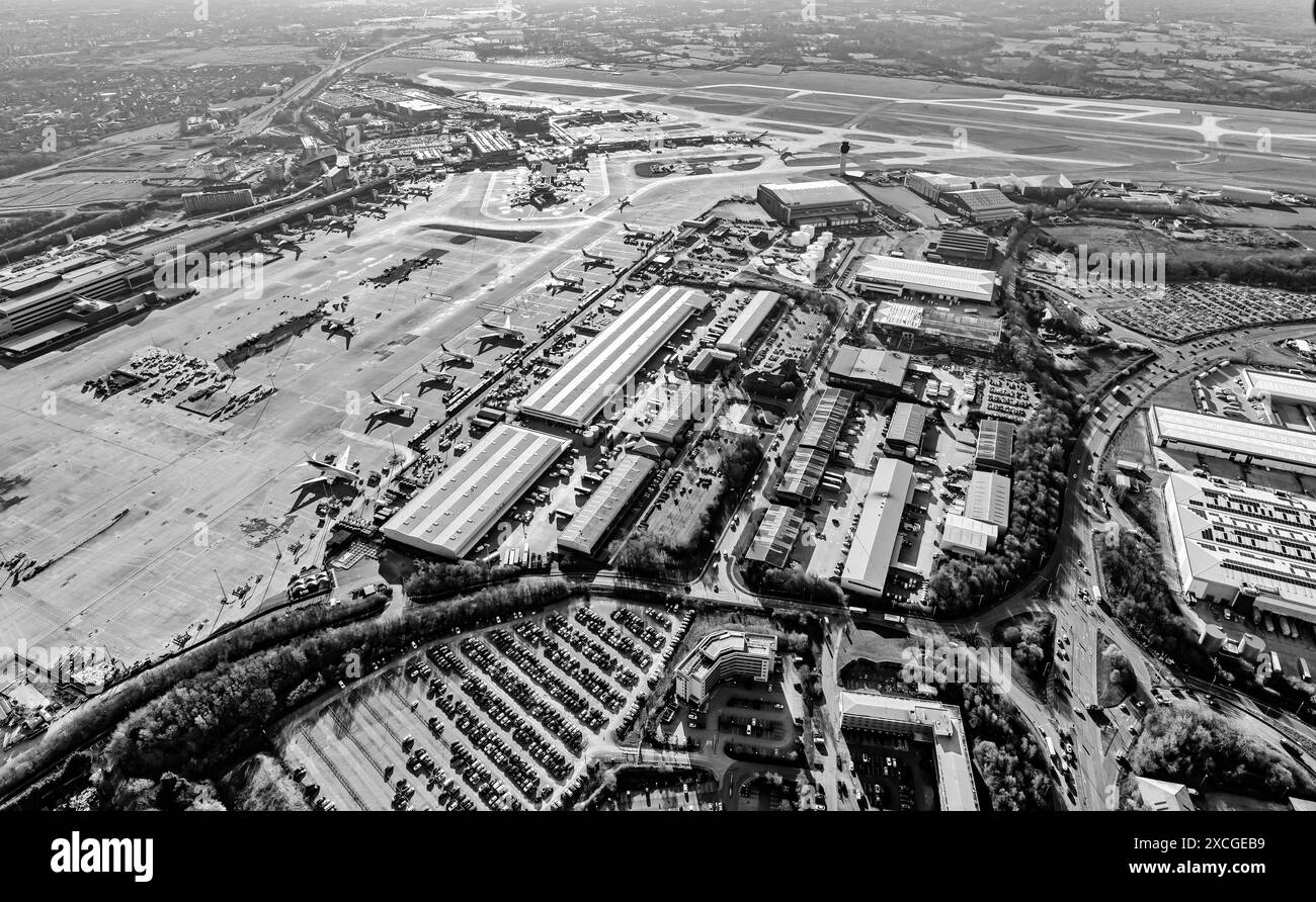 Aerial photo of Manchester Airport aircraft and terminals from 1500 ...