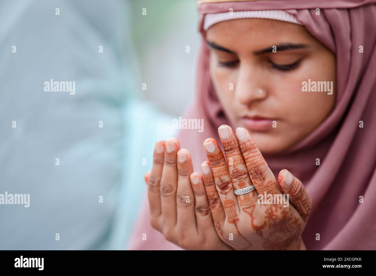 Kathmandu, Nepal. 17th June, 2024. A Nepali Muslim woman attends the ...