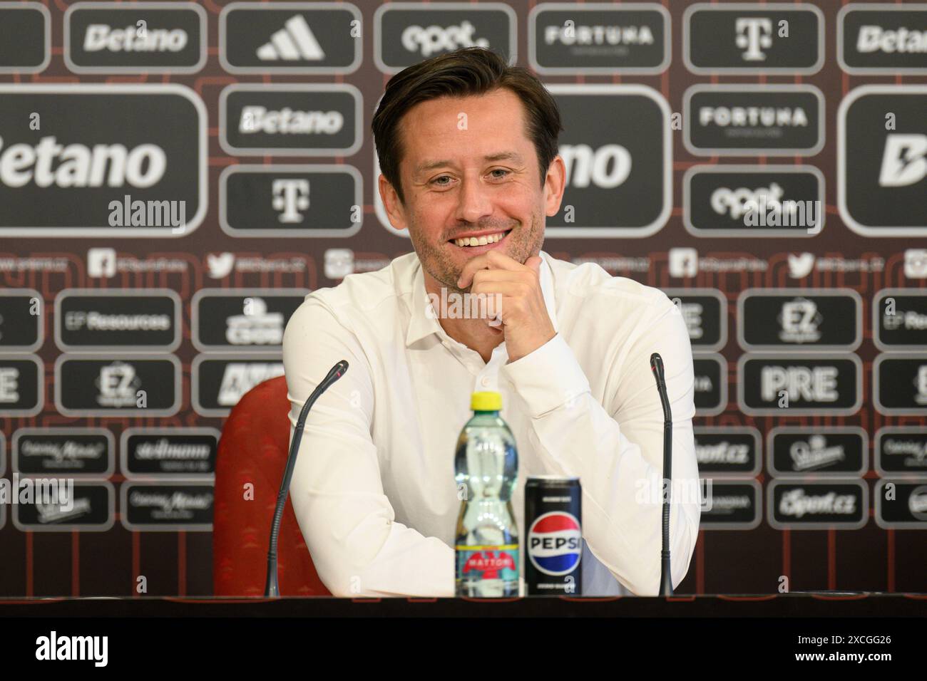 Sparta's sport director Tomas Rosicky at a press conference in Prague ...