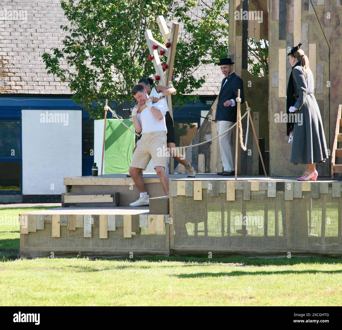 A fight scene, during Shakespeare's As You Like It, at The Lowther ...