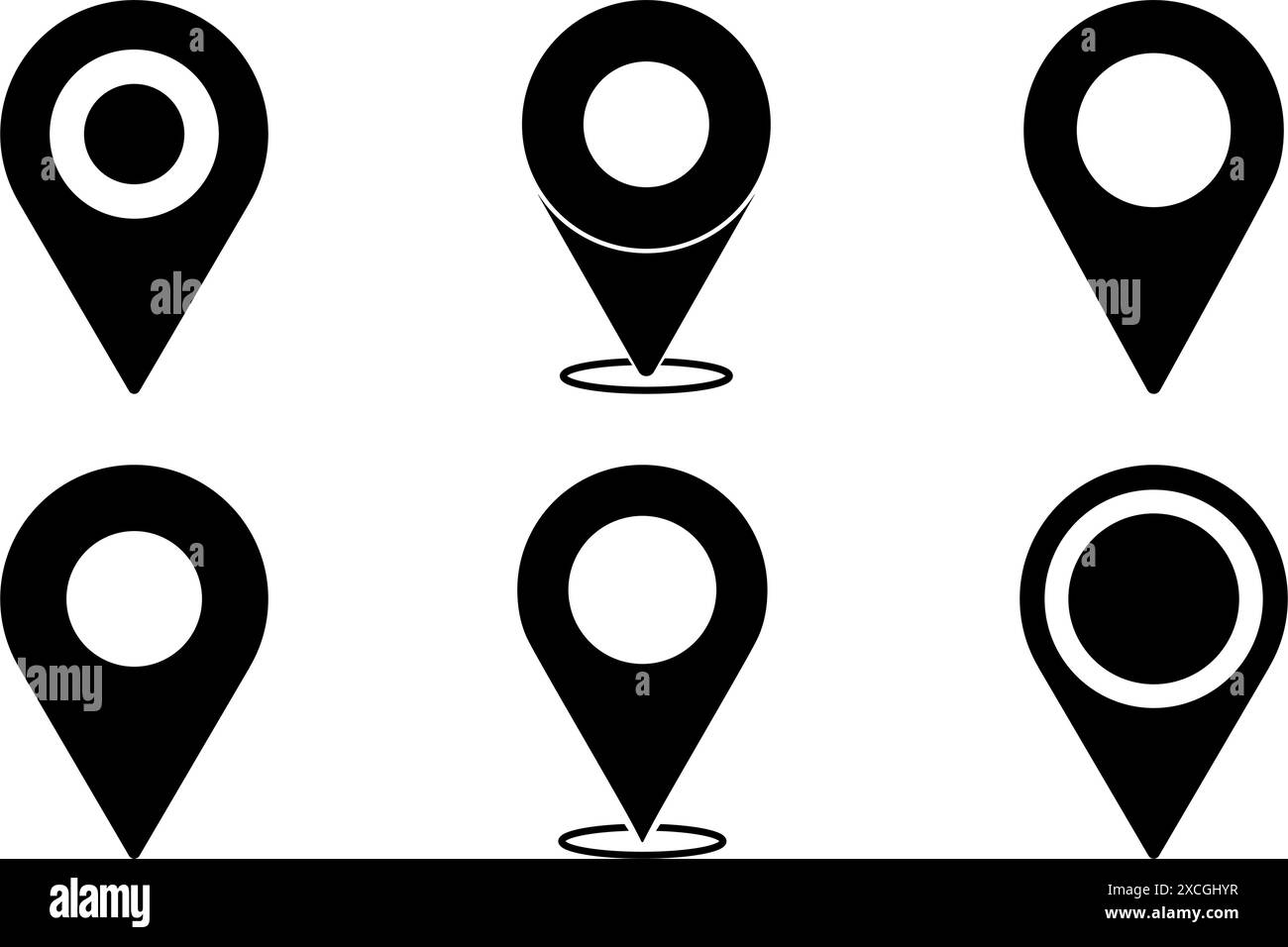 Location or map pin icon set. vector illustration Stock Vector Image ...