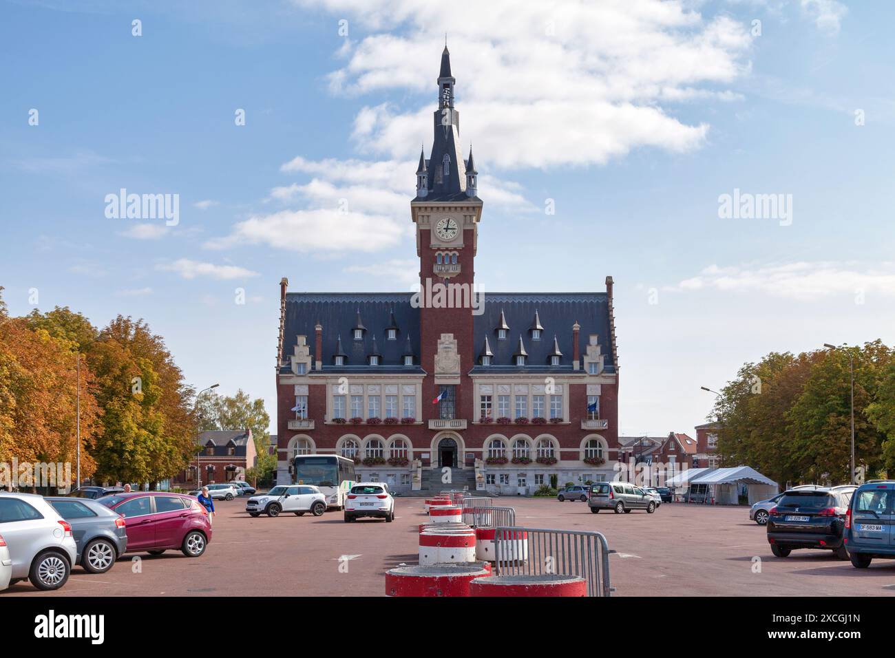 Albert, France - September 12 2020: The town hall inaugurated in 1932 ...