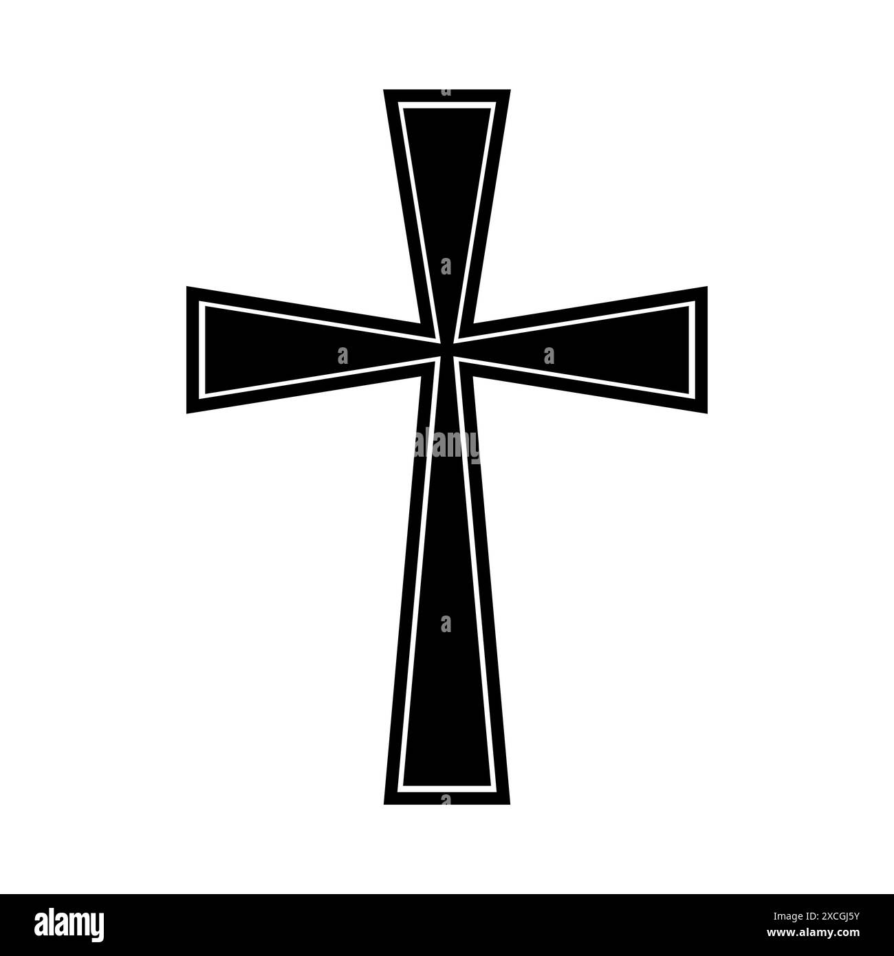 Christian cross icon, symbol shape design, sacred emblem Stock Vector ...