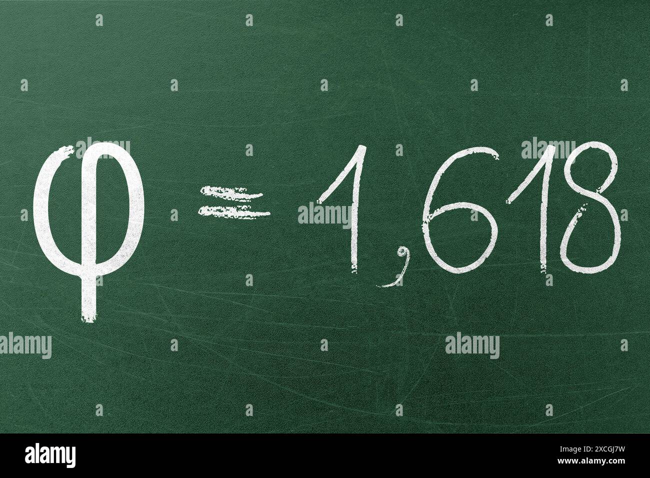 Phi number handwritten on the chalkboard. Mathematical constants. Math ...
