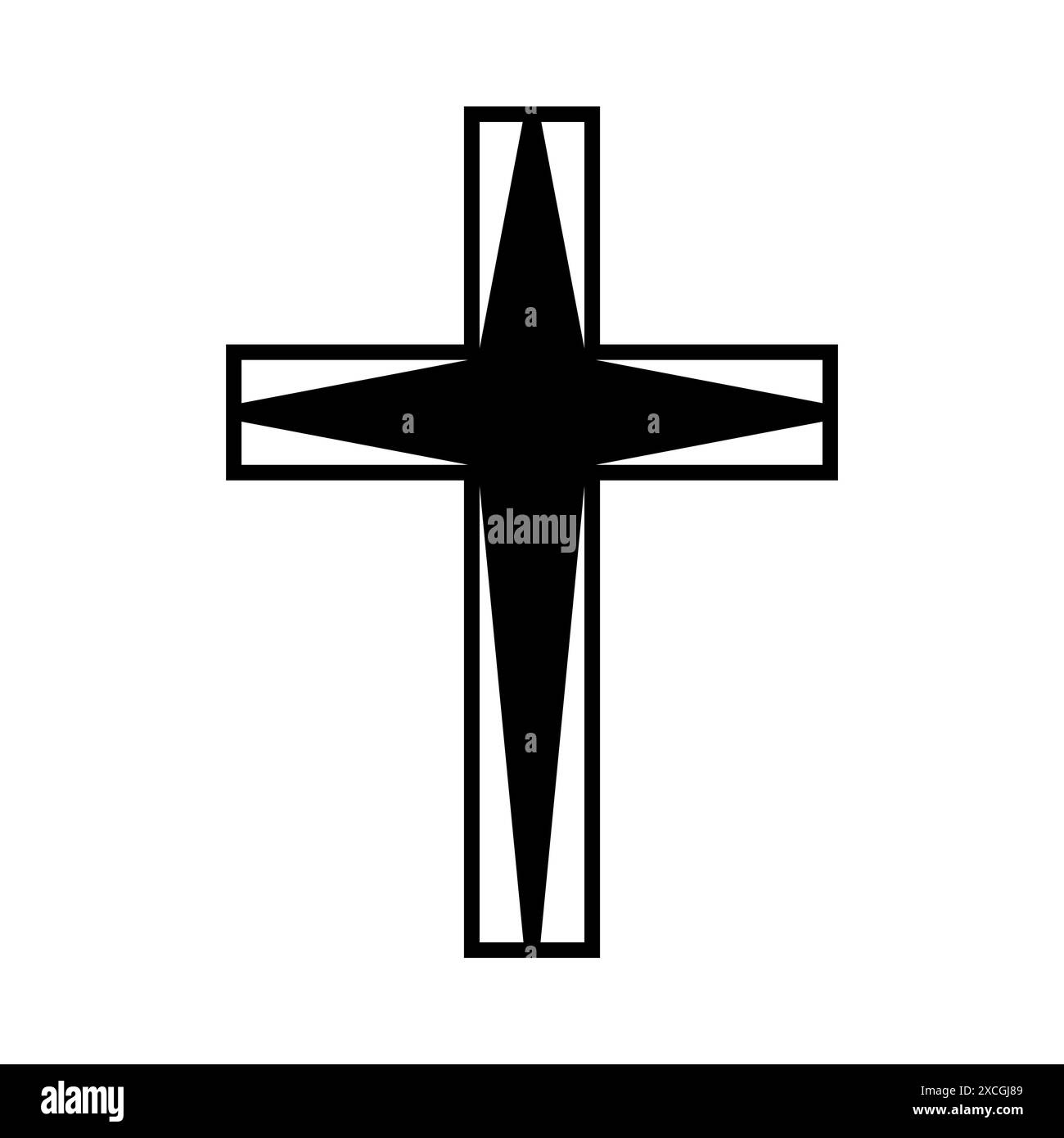 Christian cross icon, symbol shape design, sacred emblem Stock Vector ...