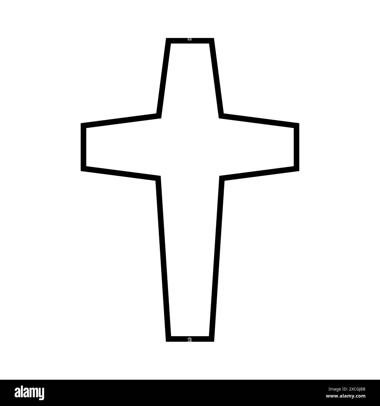 Cross icon, Christian symbol, outline shape Stock Vector Image & Art ...