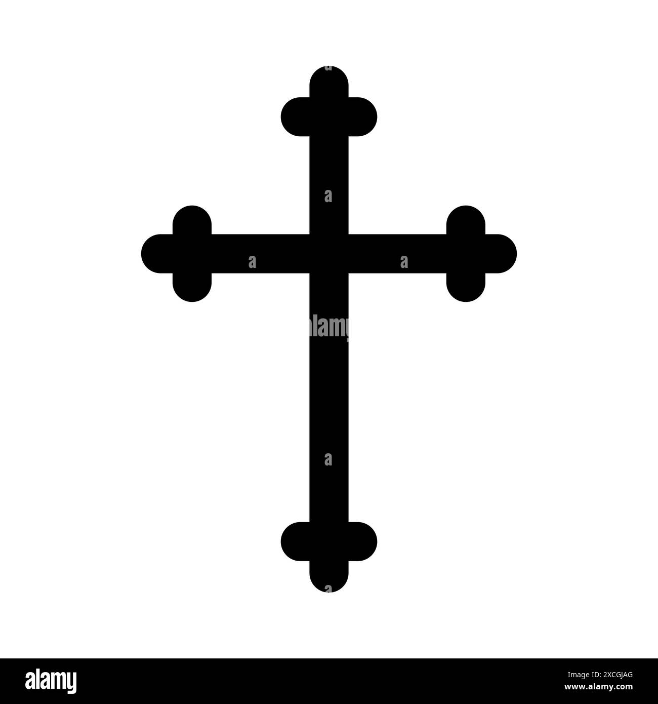 Simple cross icon, Christian cross symbol, outline shape Stock Vector ...