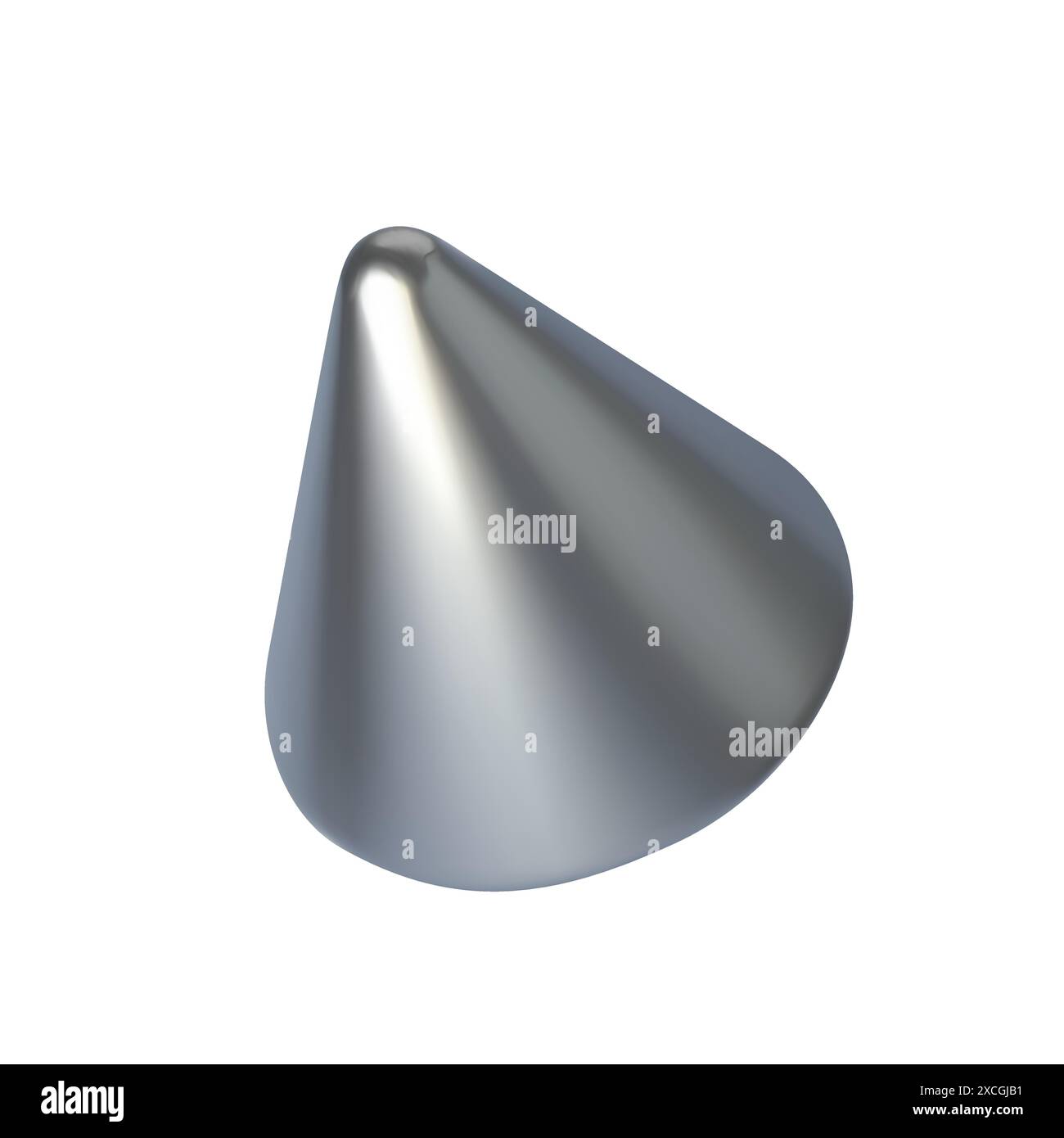 Silver cone in 3D Style isolated on white background. Vector ...
