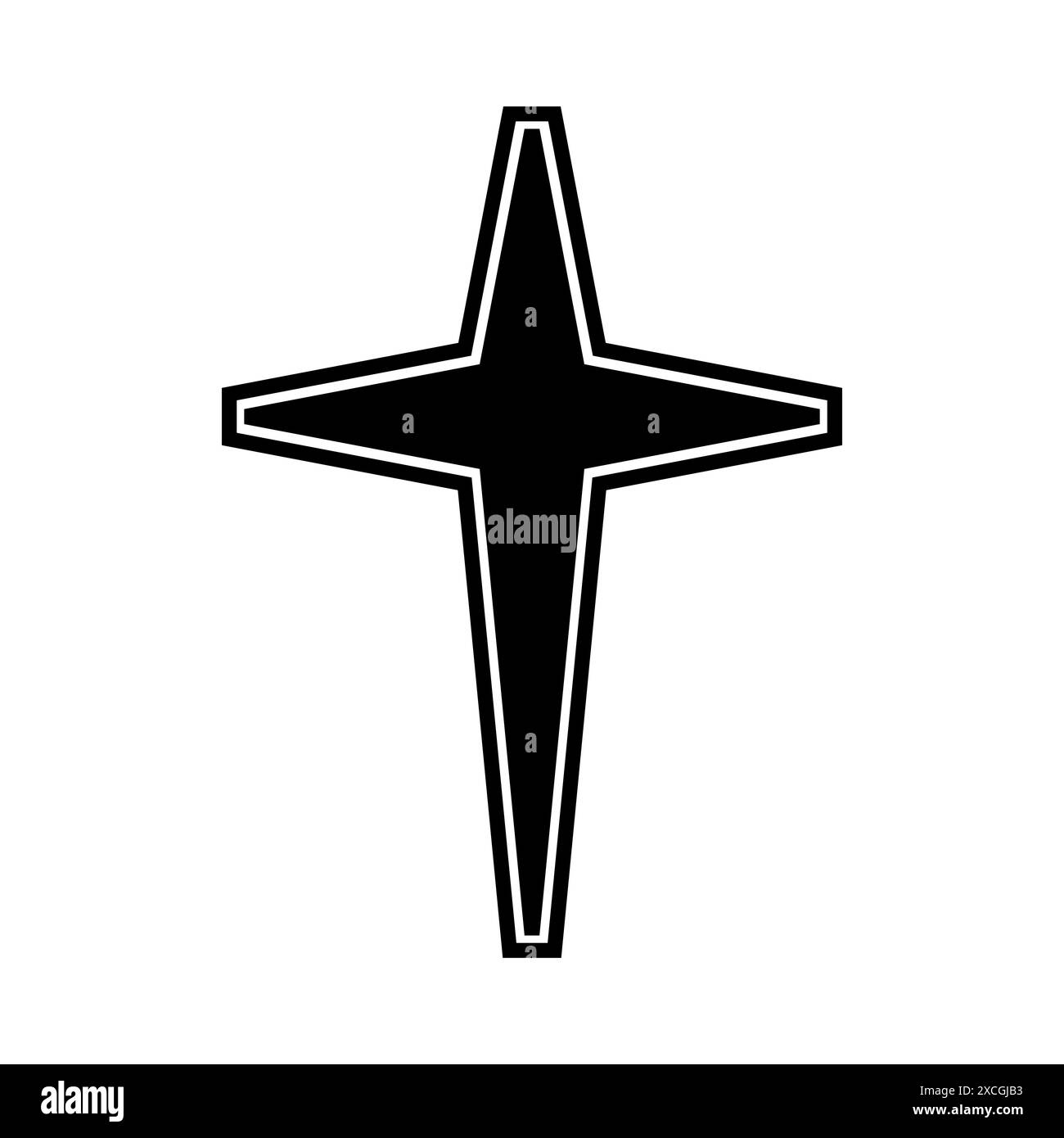 Christian cross icon, symbol shape design, sacred emblem Stock Vector ...