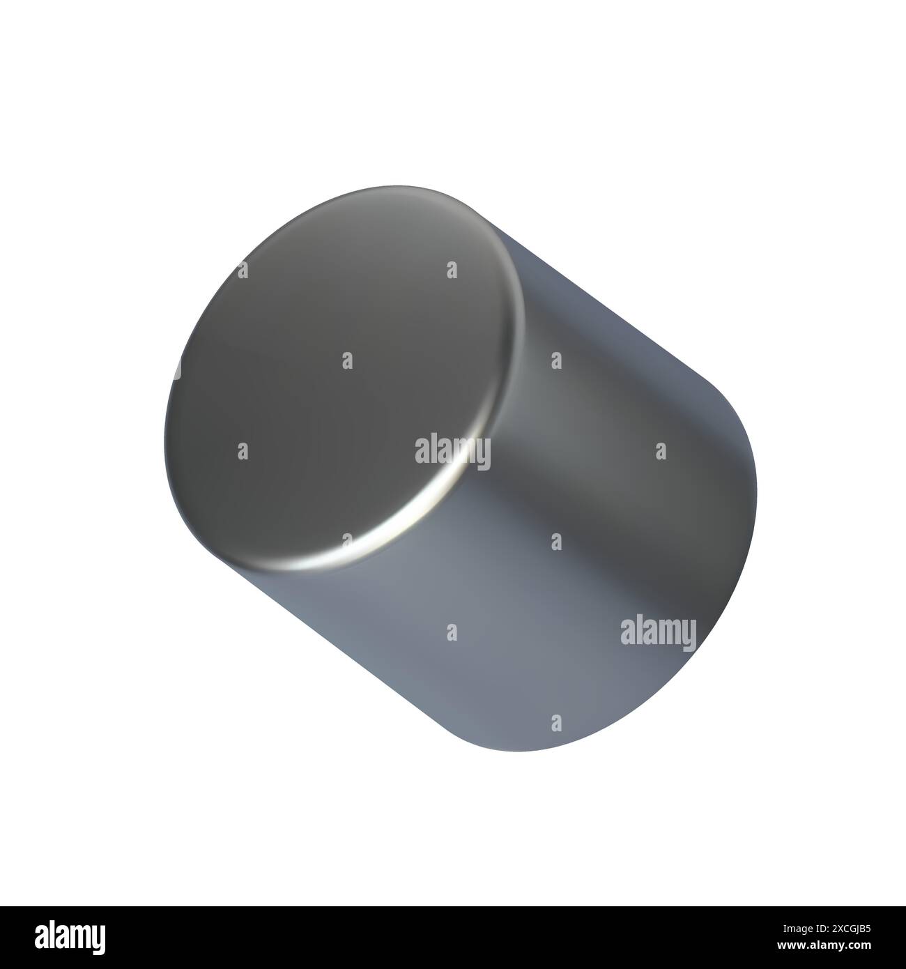 Silver cylinder in 3D Style isolated on white background. Vector ...