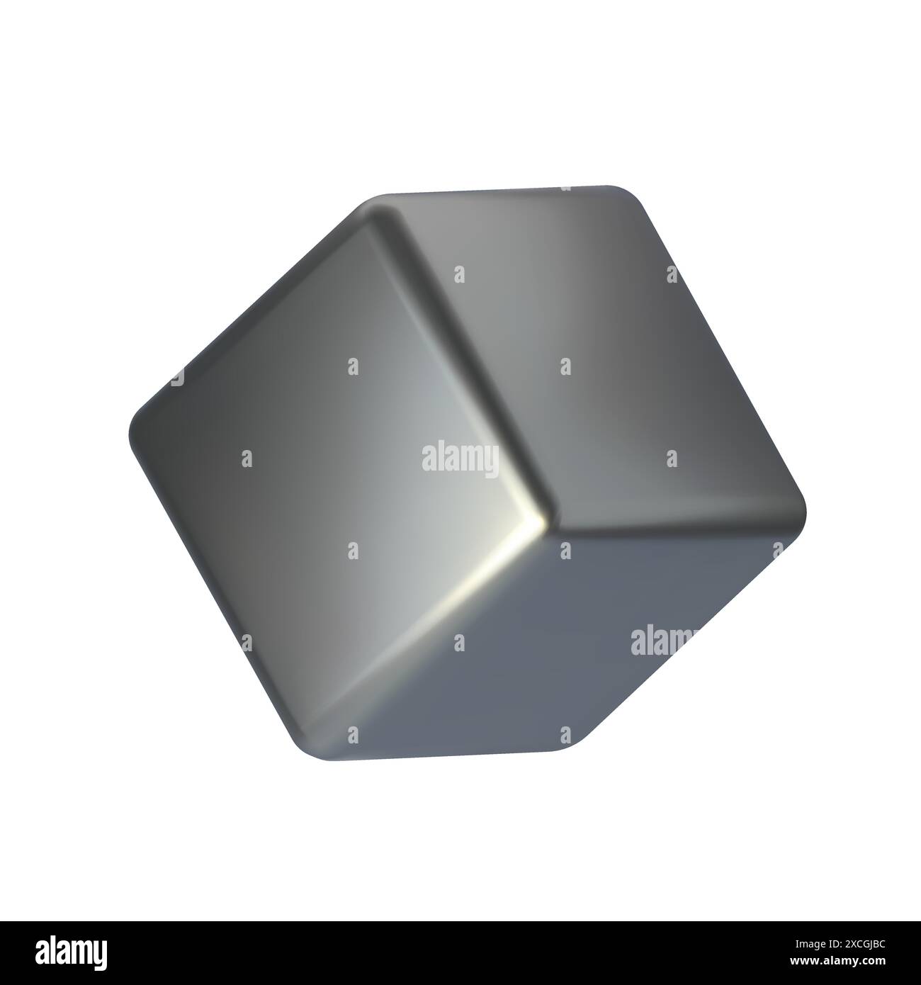 Silver cube in 3D Style isolated on white background. Vector ...