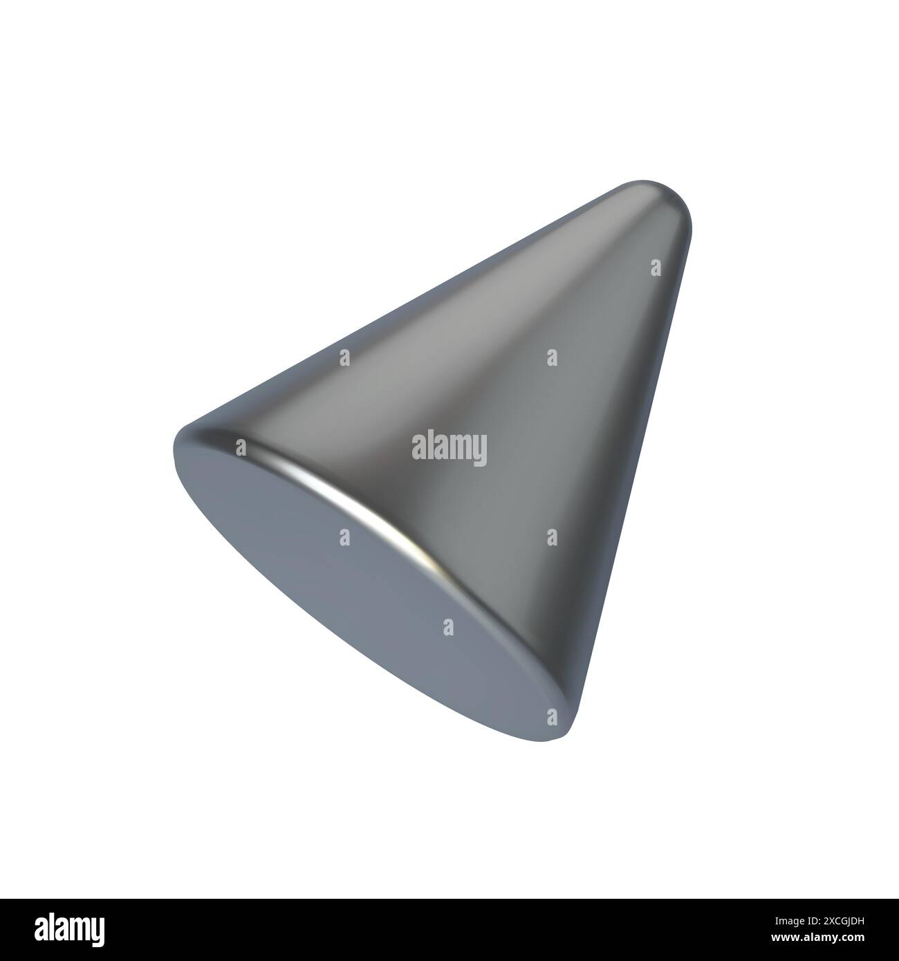 Silver cone in 3D Style isolated on white background. Vector ...