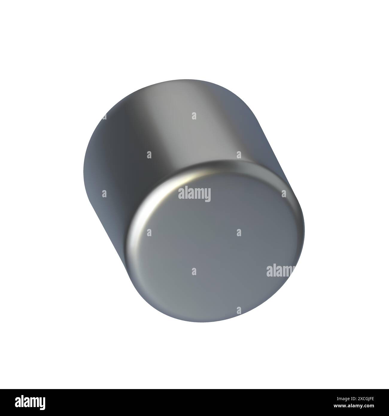 Silver cylinder in 3D Style isolated on white background. Vector ...