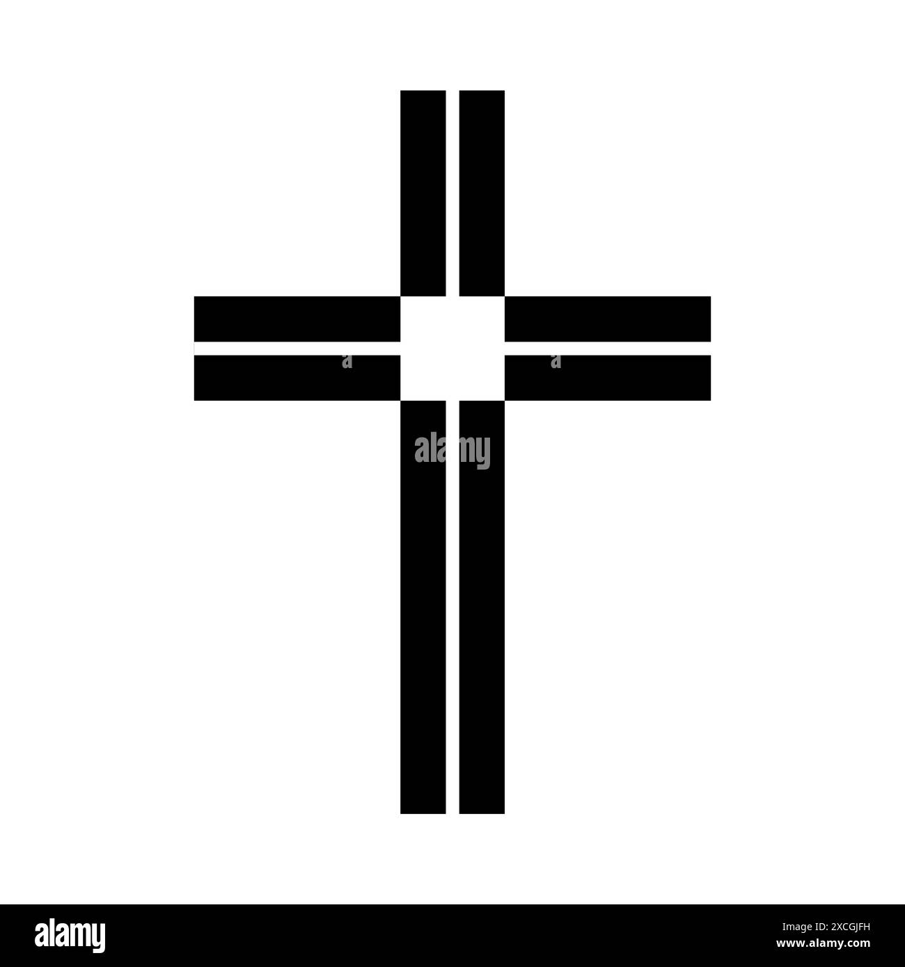 Simple cross icon, Christian cross symbol, outline shape Stock Vector ...