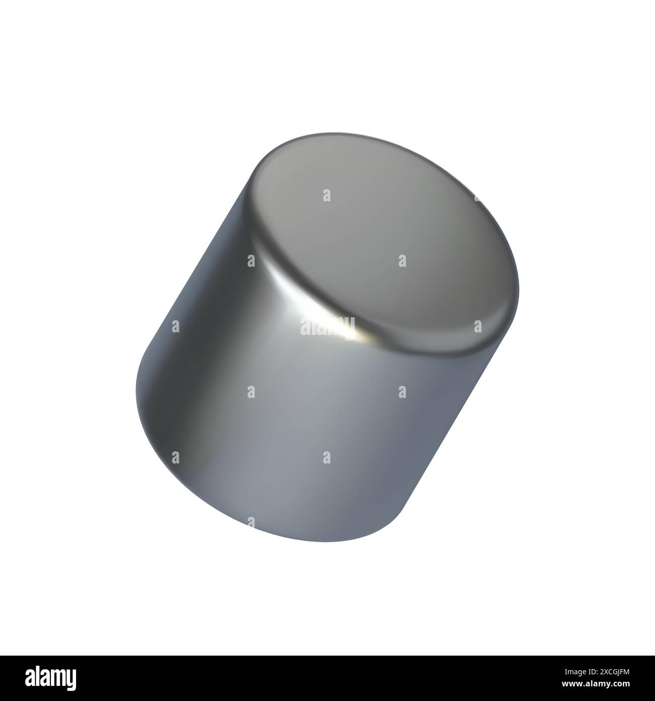Silver cylinder in 3D Style isolated on white background. Vector ...