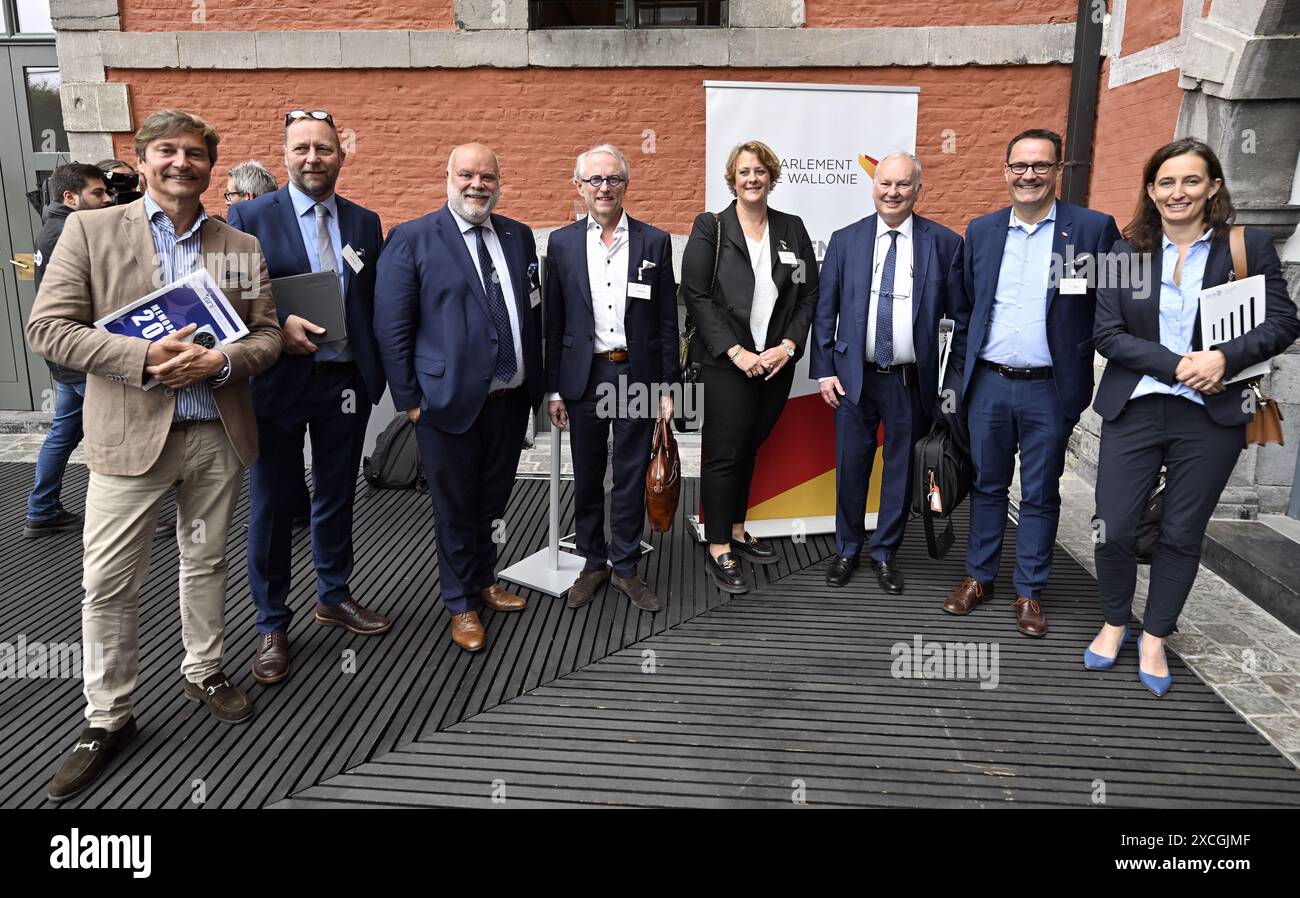 Christophe Wambersie of SNI, unidentified, UCM Chairman Pierre-Frederic ...